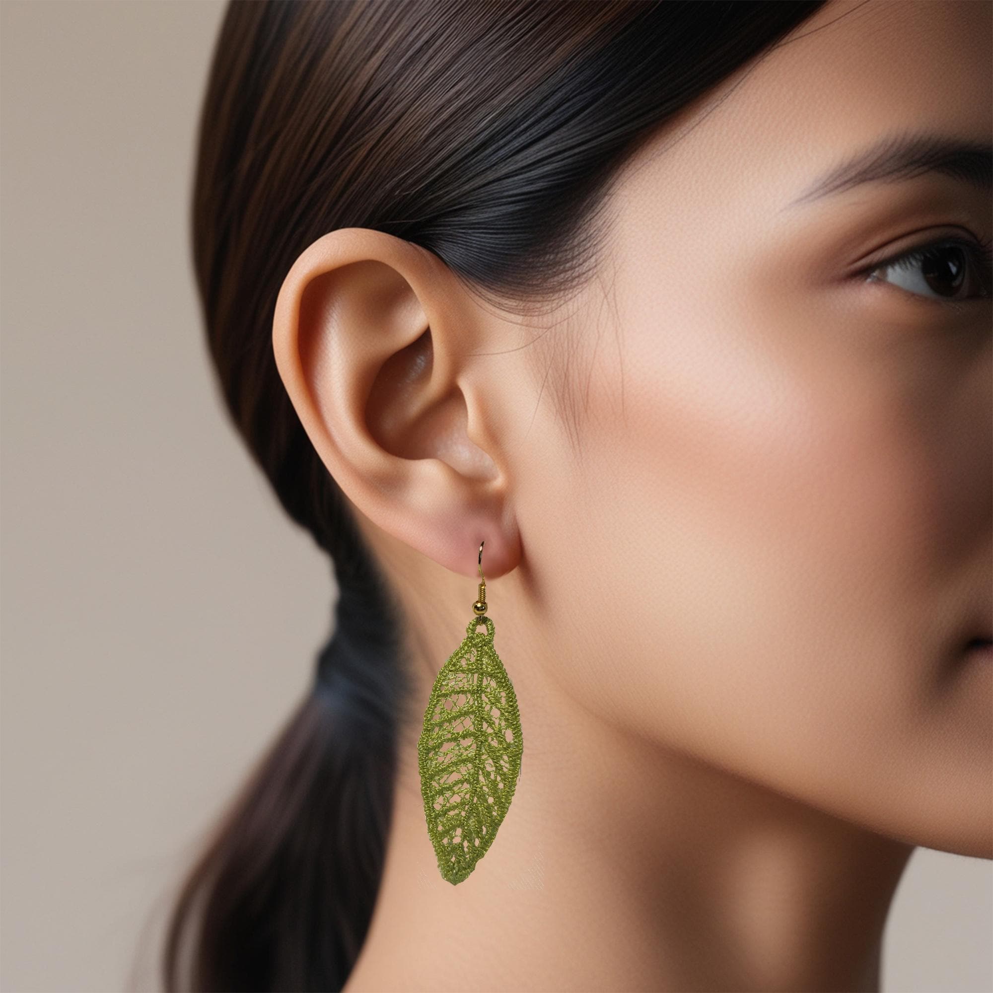 FSL Leaf Earrings Machine Embroidery Design – 3 Sizes - Etsy