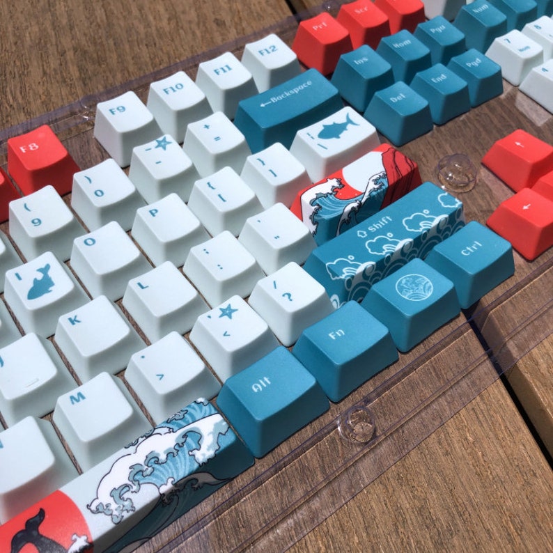 CORAL Sea Themed Keycap Set for Mechanical Keyboard OEM | Etsy