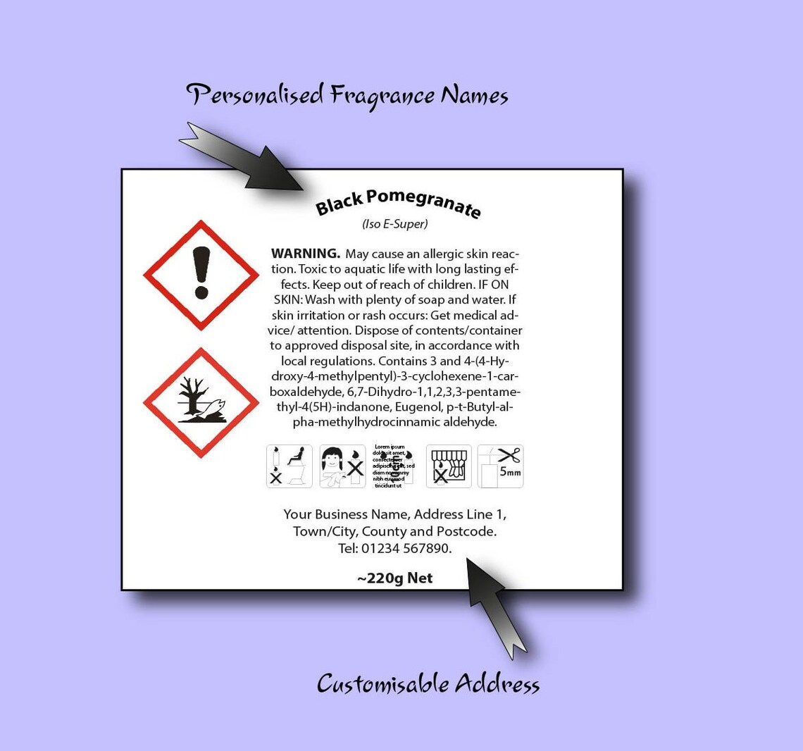 CLP Wax Melt label Rectangle 46mmx25mm | Etsy