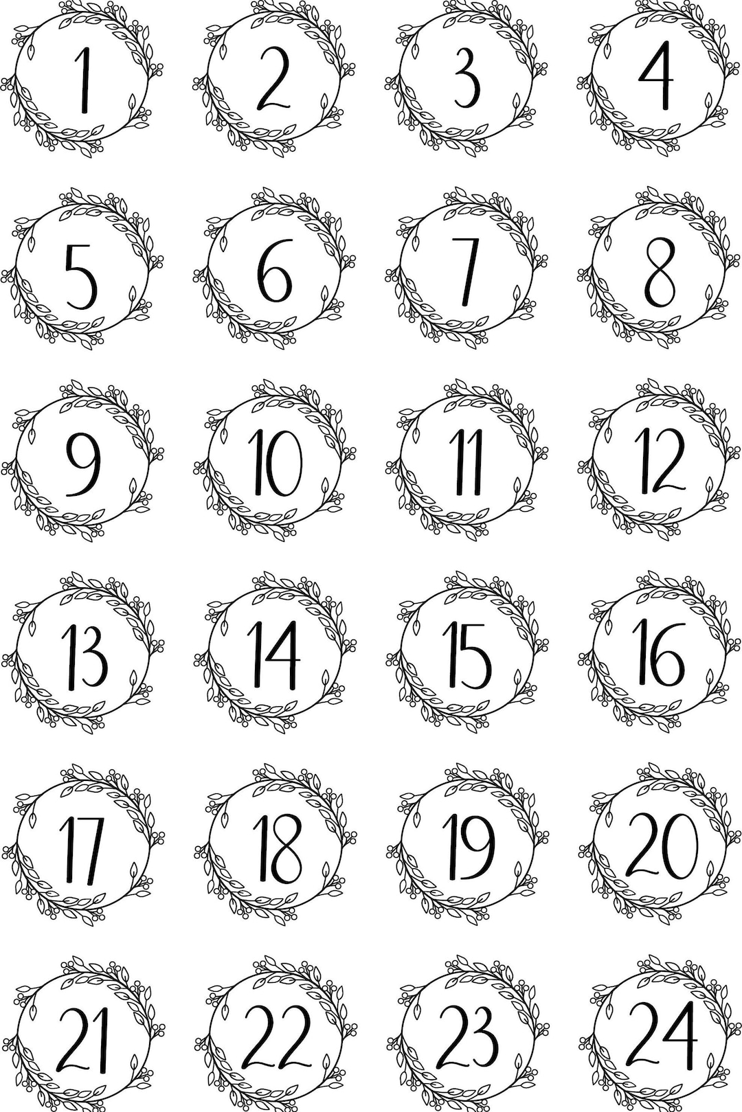 Advent Numbers 1-24 PDF Download, Christmas PDF, Kids Christmas File ...