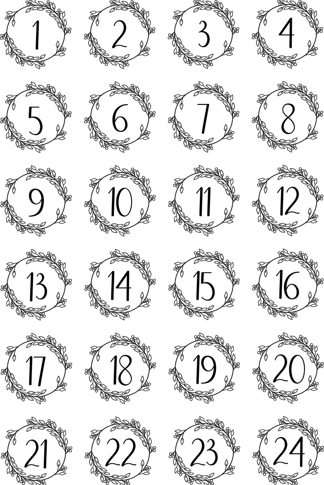 Advent Numbers 1 24 PDF Download Christmas PDF Kids Christmas File