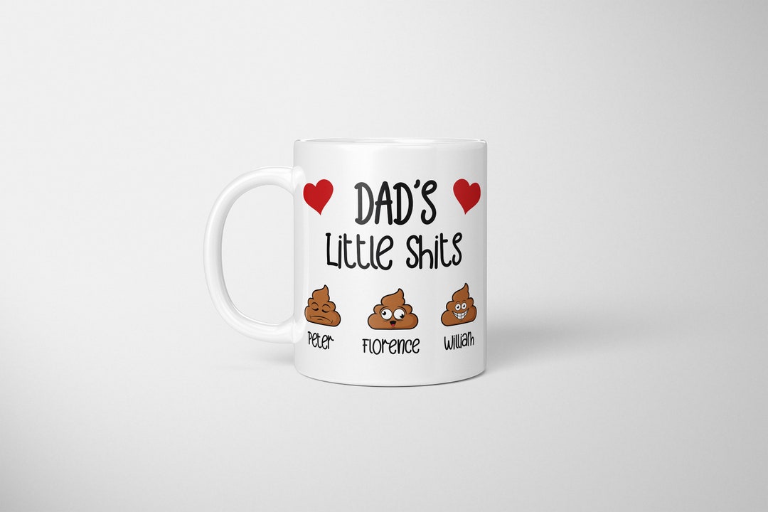 Daddy Gift, Little Shits,coaster,funny Mug ,personalised Mug , Birthday ...