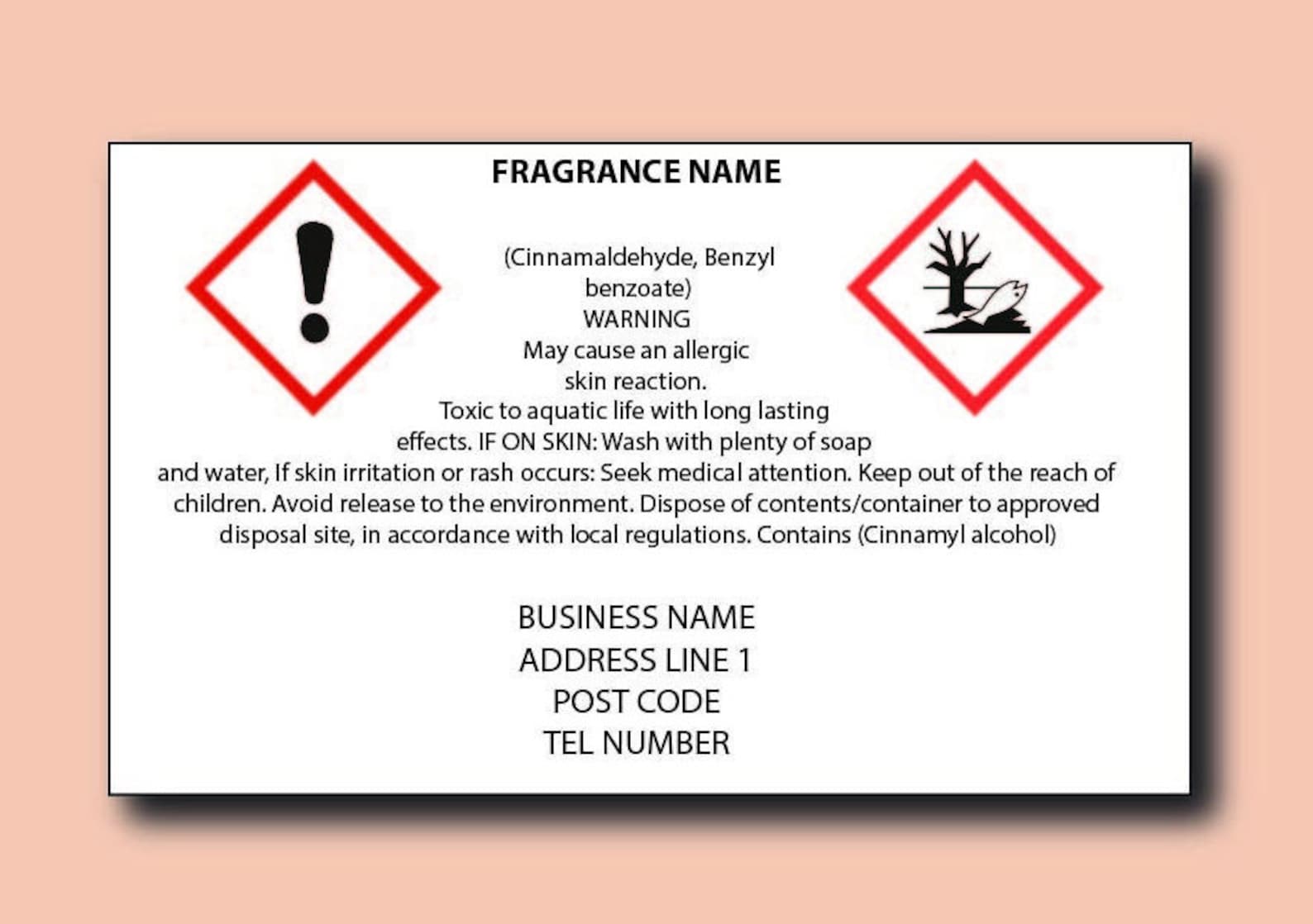 CLP Wax Melt Label Rectangle 46mmx25mm | Etsy