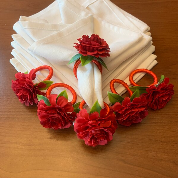 Red Napkin Rings - Etsy