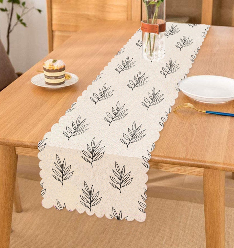 Modern Leaf Theme Table Runner Farmhouse Table Decor | Etsy