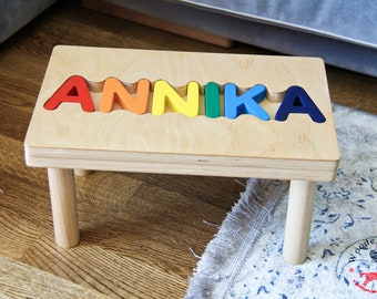 Puzzle Name Stool - Etsy