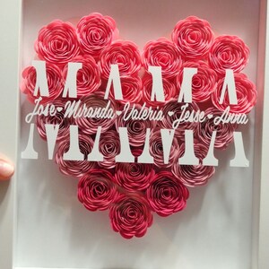 Custom Mom Flower Shadow Box With Kids Name for Mother's Dayhandmade ...