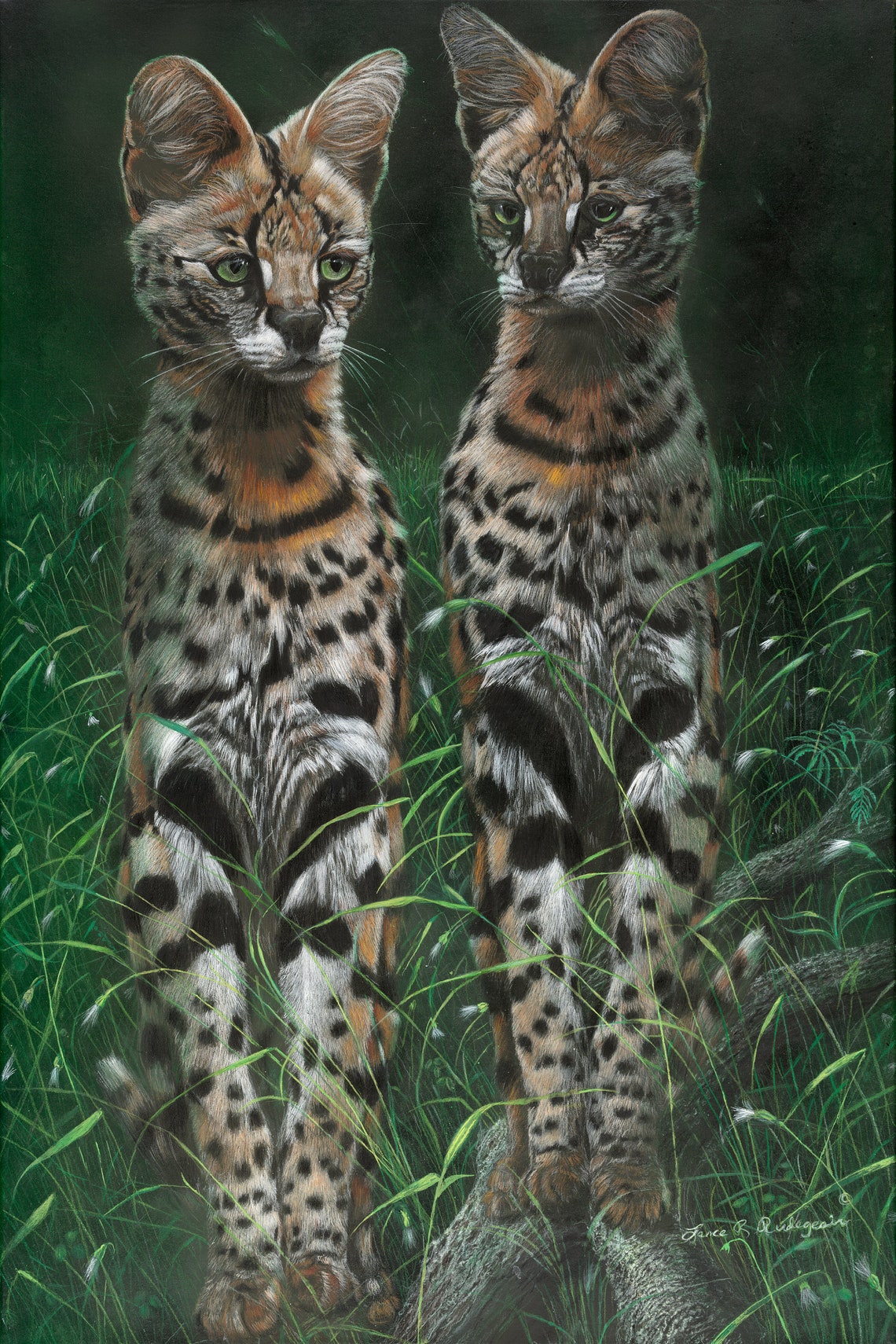 Serval Cats Art - “living Statues of the Nile” - Limited Edition Fine ...