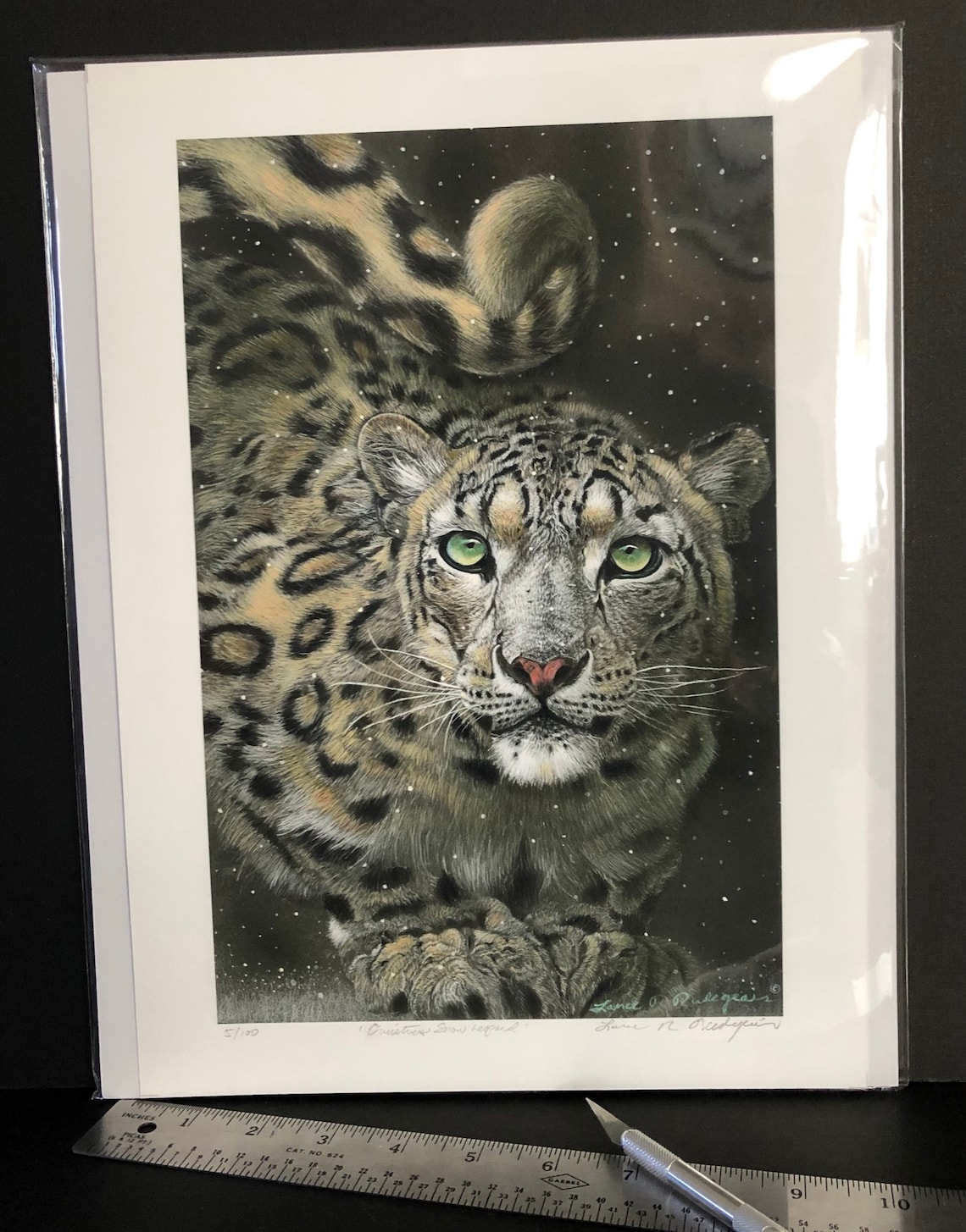 Snow Leopard Art christmas Snow Leopard Limited Edition Fine Art Print ...