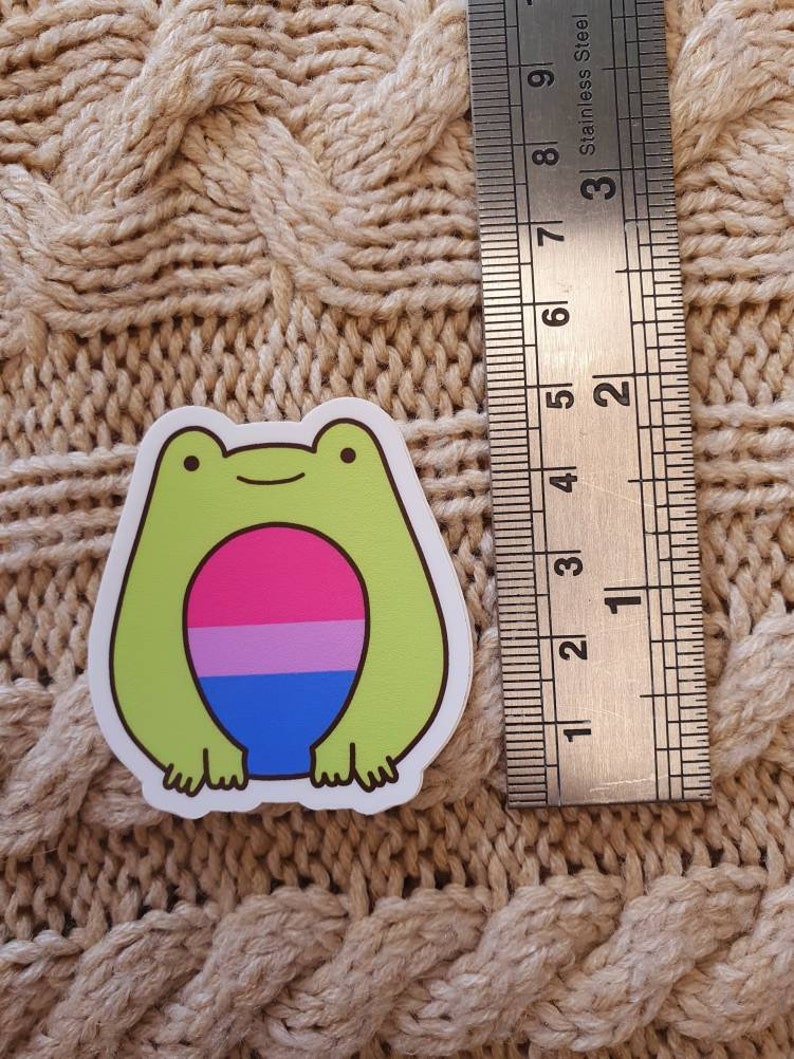 Bisexual Pride Frog Vinyl Sticker. Frog With Bi Pride Stomach. | Etsy