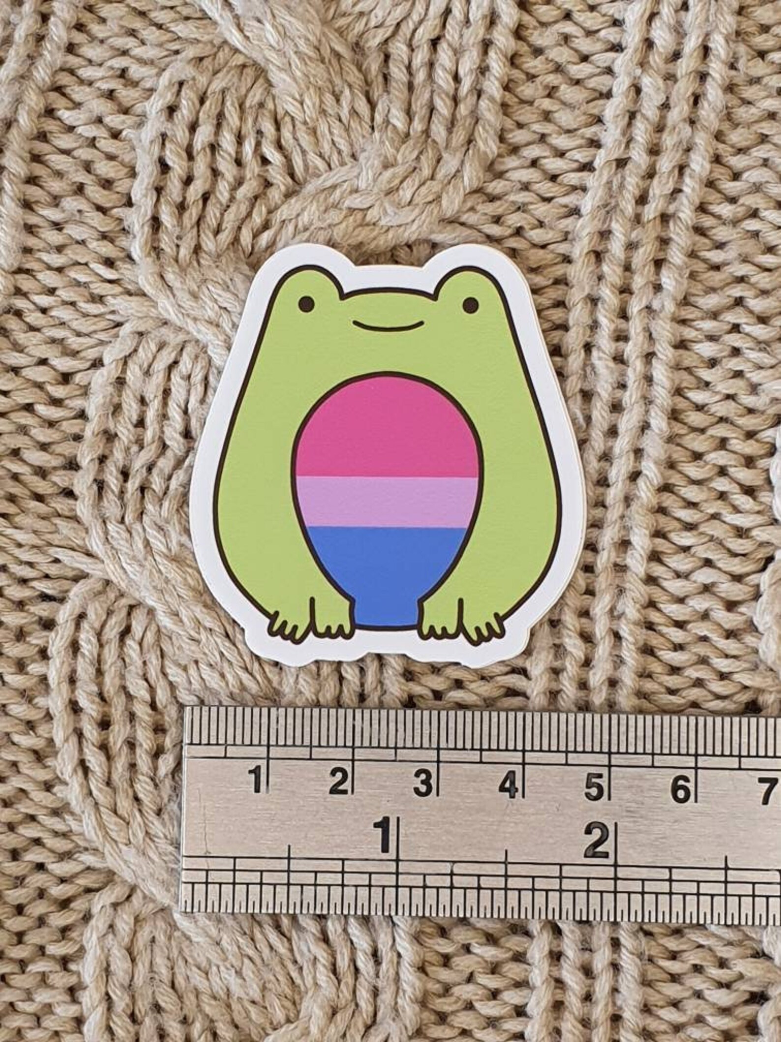 Bisexual Pride Frog Vinyl Sticker. Frog with bi pride stomach. | Etsy