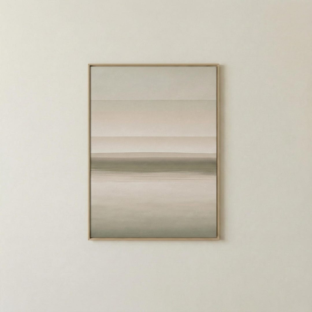 Minimal Abstract Wall Art, Neutral Horizontal Band Print, Modern ...