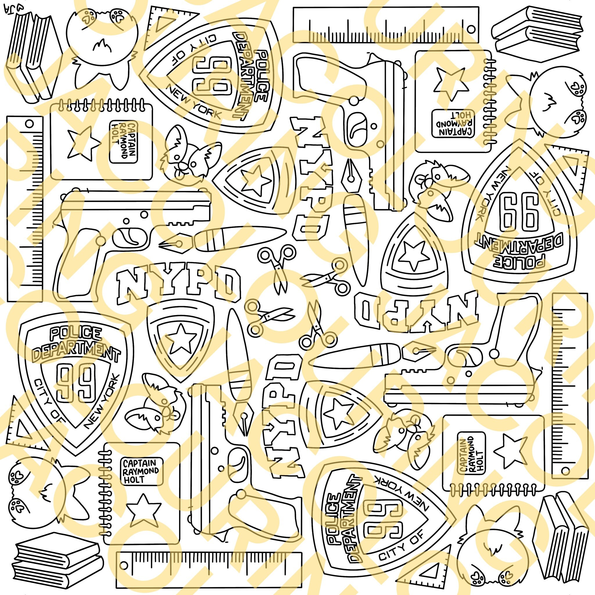Brooklyn 99 Inspired Colouring Pages Pack of 3 Digital - Etsy Australia