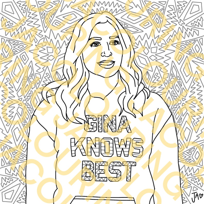 PRINTABLE Gina Linetti Brooklyn 99 Colouring Page Digital Download - Etsy