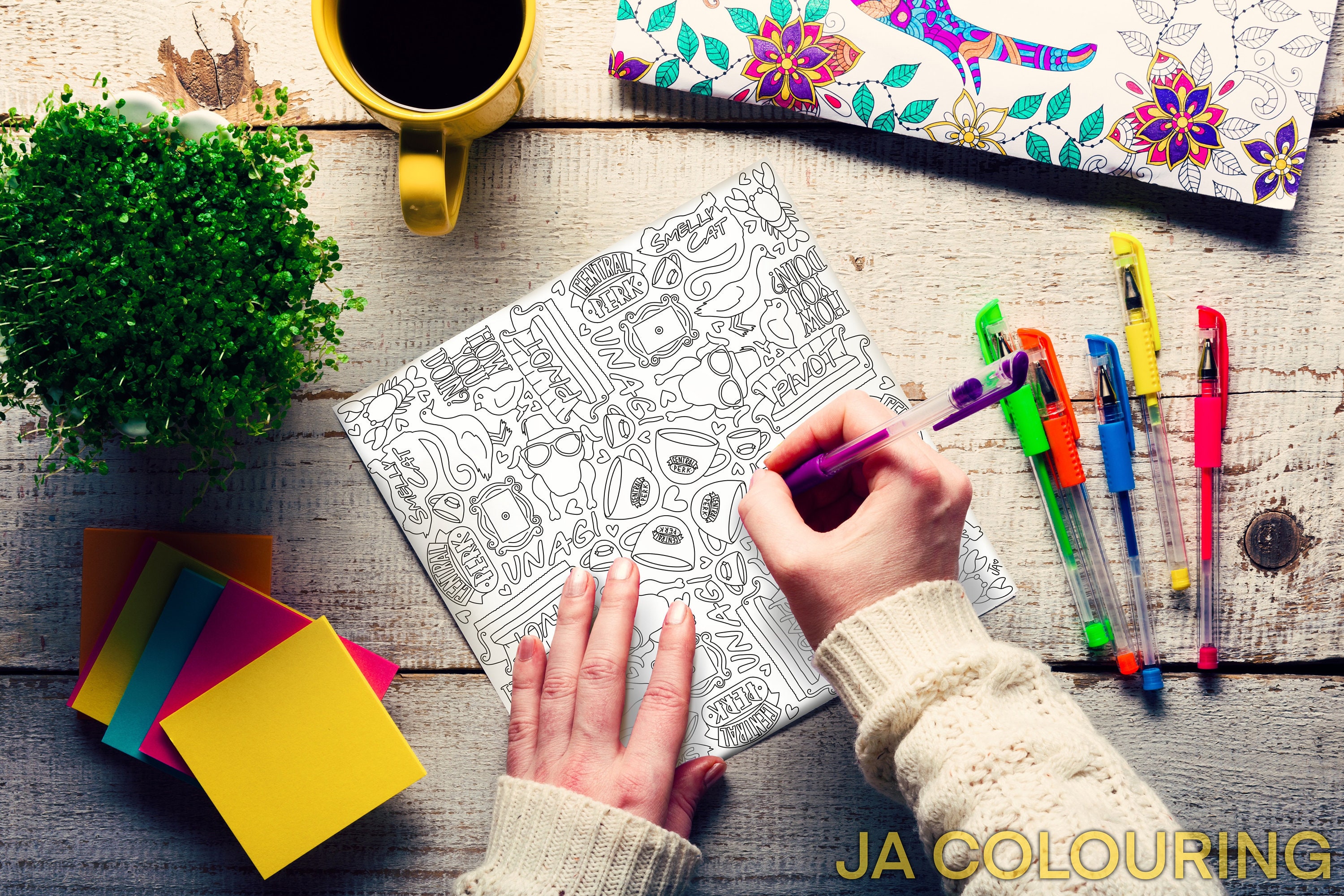 PRINTABLE FRIENDS TV Show Pattern Colouring Book - Etsy