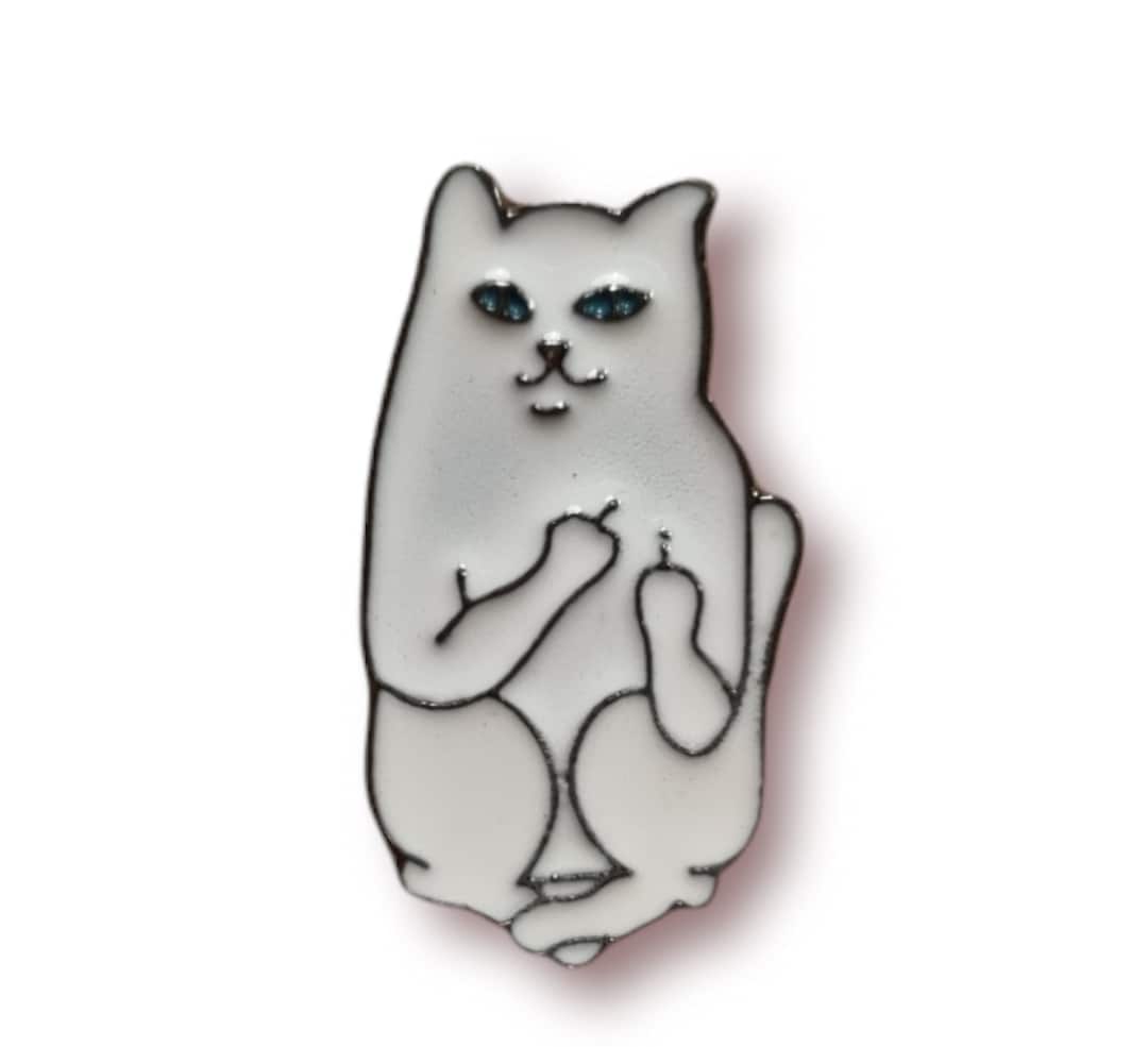 Enamel Pin Cat, Middle Finger, Ripndip, Skateboard, Backpack, Clothing ...