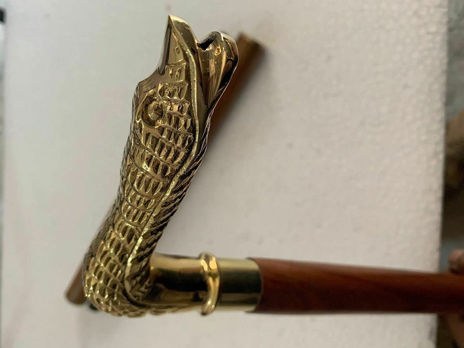Brass Snake Head Handle Classic Style Wooden Walking Stick/ - Etsy