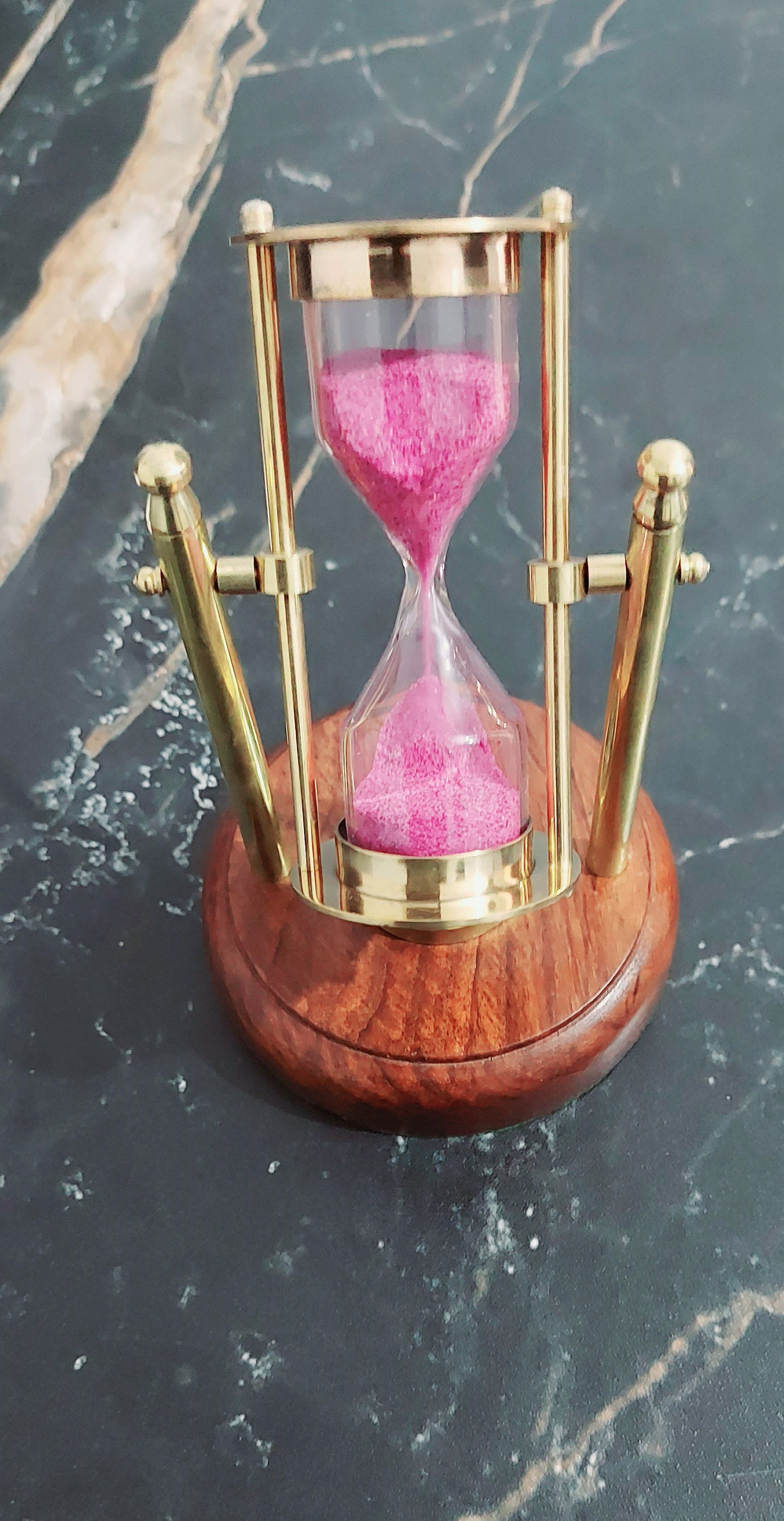 Hanging Brass Sand Timer antique Hourglass or Sand Clock Vintage Made ...