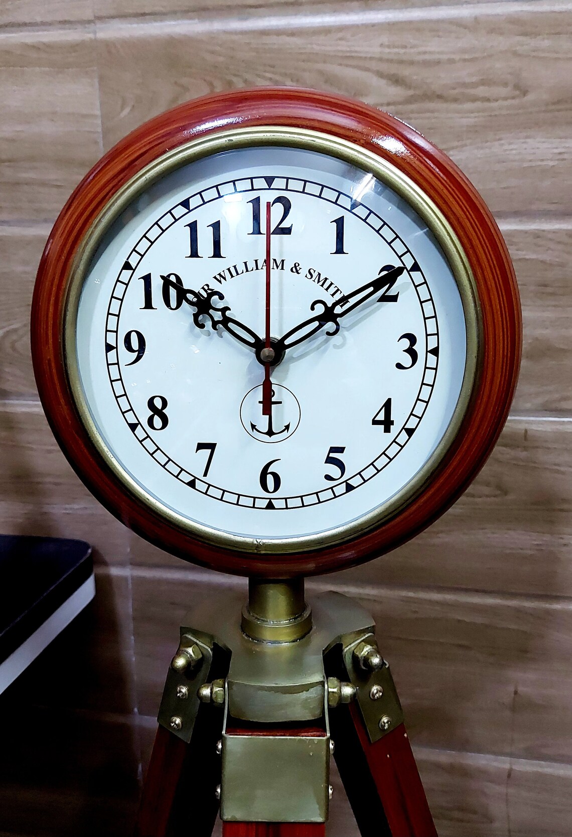Wooden Floor Clock/vintage Clock on Tripod Floor Stand/ Analogue Clock ...