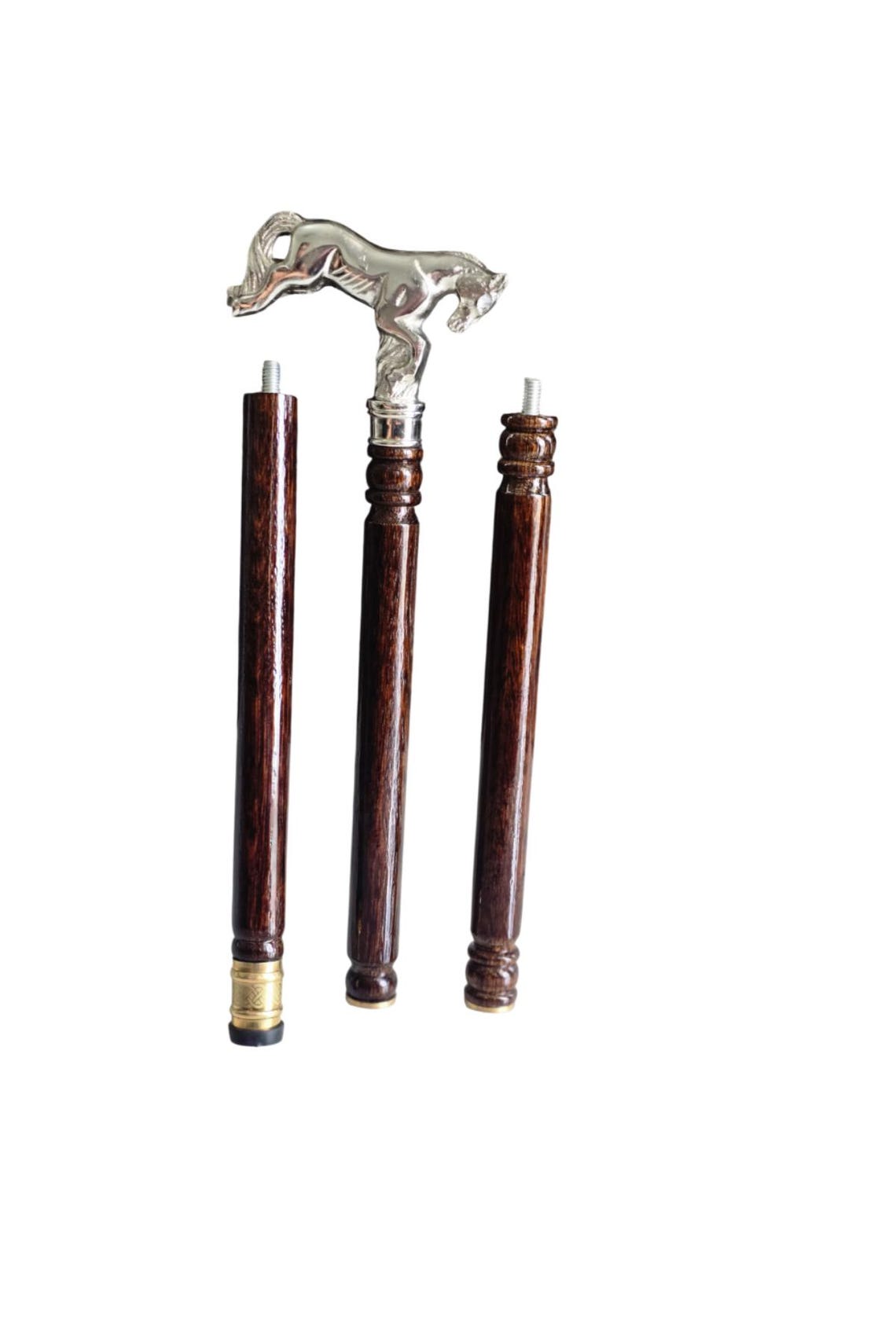Horse Handle Wooden Walking Cane Handmade Walking Stick Grandmother ...