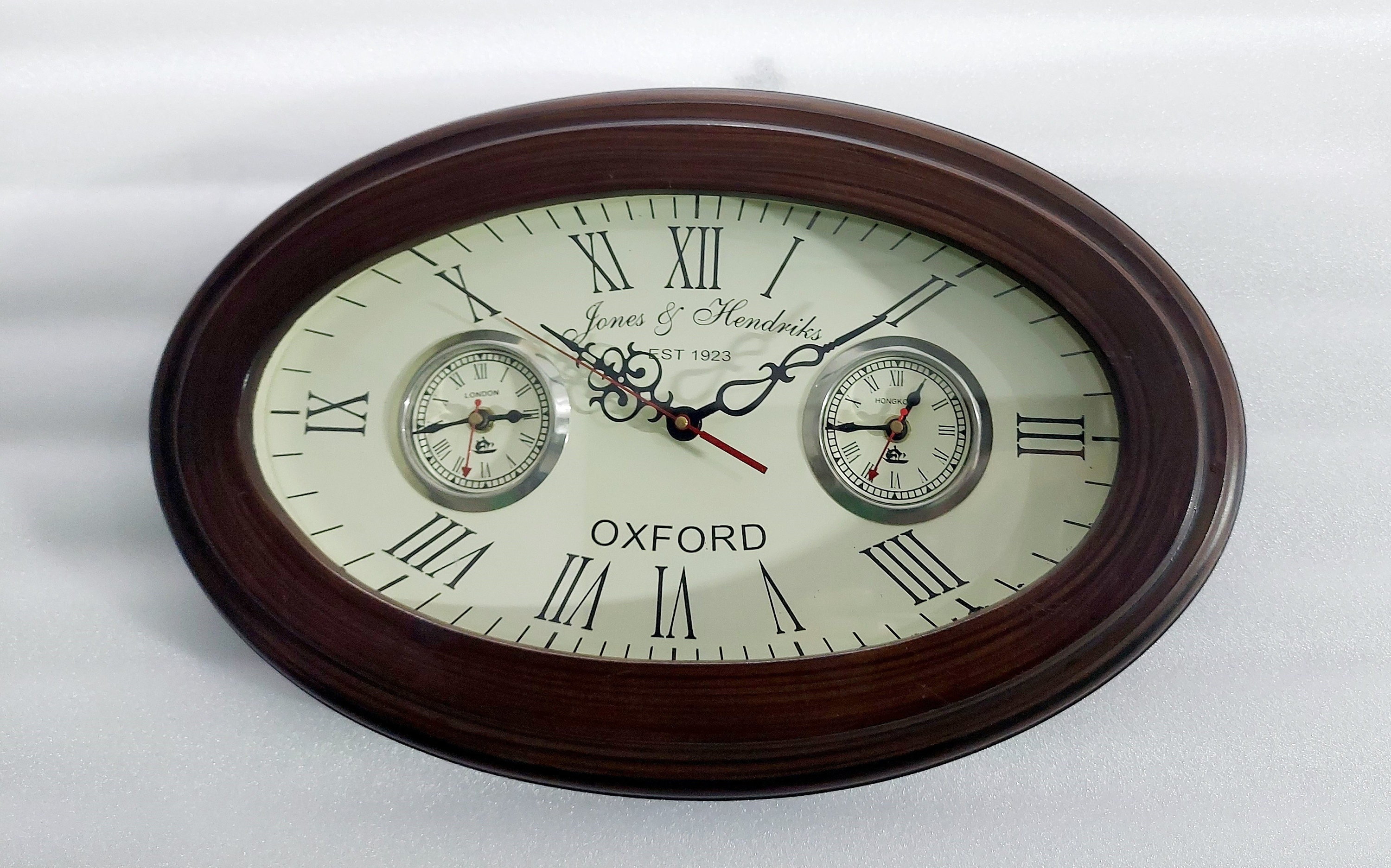 Wall Clock Oval Shape Nautical Time Clock Home Decor, Office Decor ...