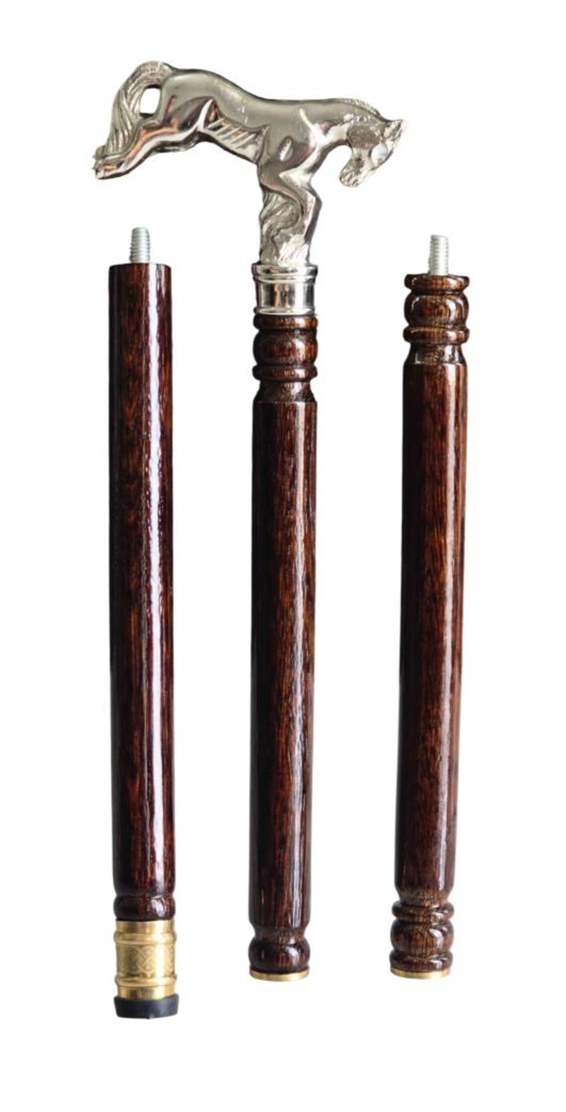 Horse Handle Wooden Walking Cane Handmade Walking Stick Grandmother ...