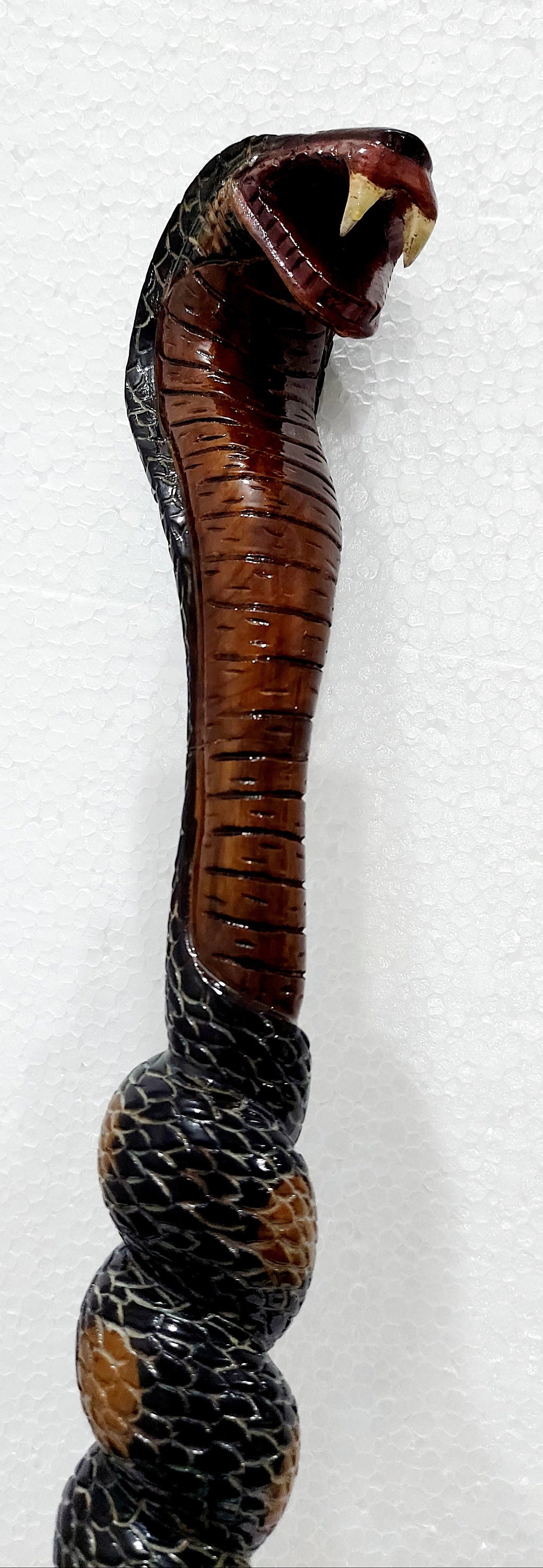 Wooden Walking Stick Handmade Snake Pattern/ Wooden Carved Cane for ...