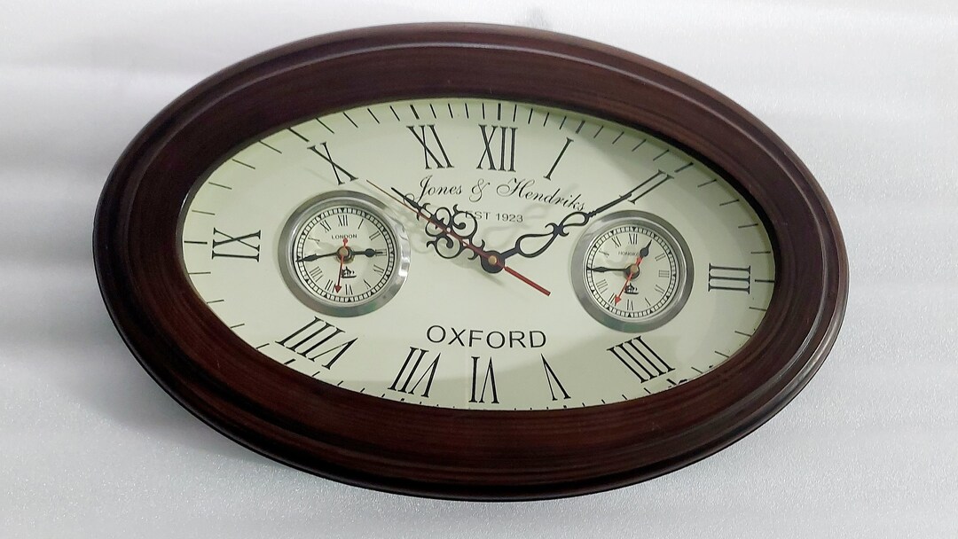 Wall Clock Oval Shape Nautical Time Clock Home Decor, Office Decor ...