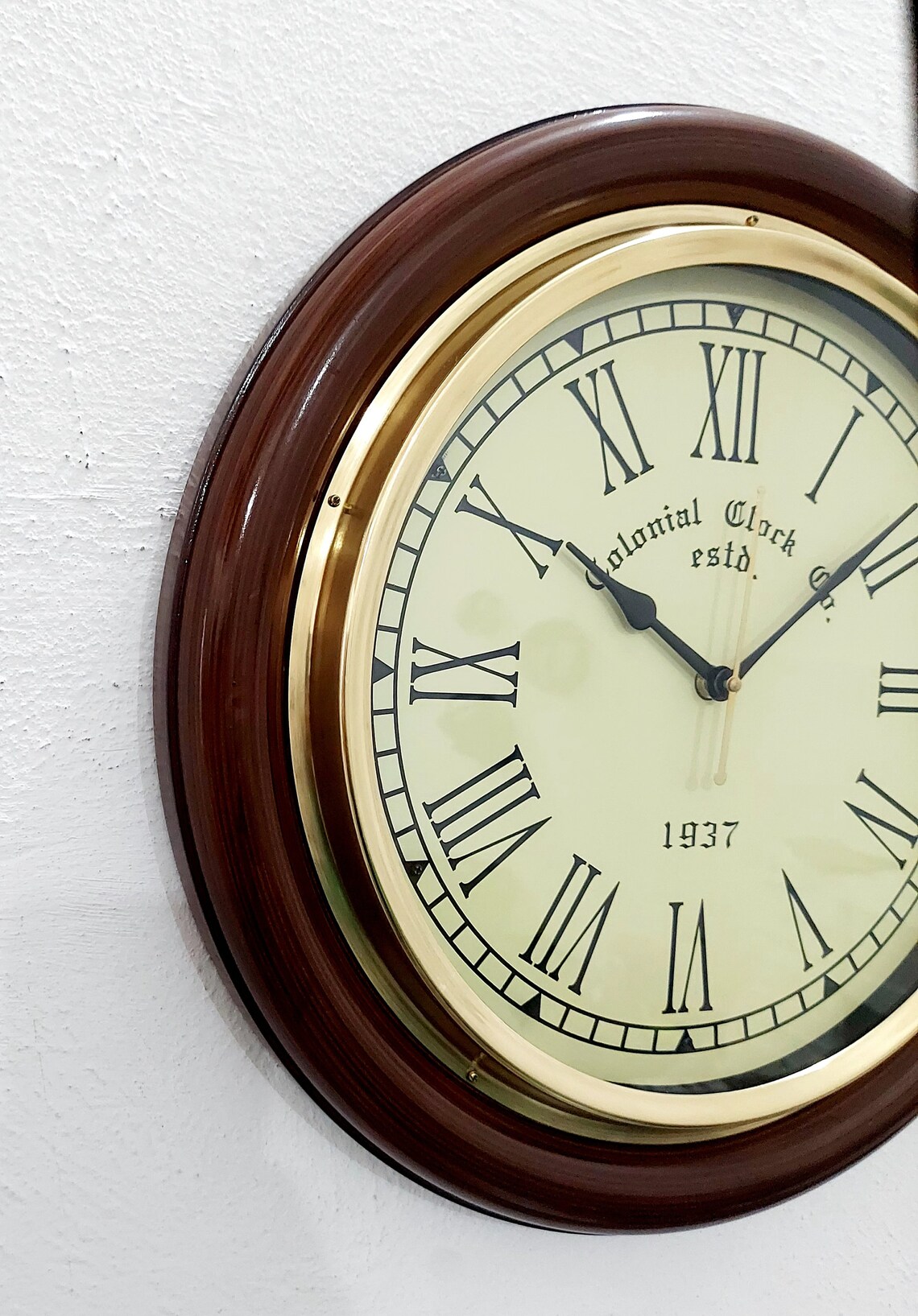 Wooden Wall Clock, Handmade Wall Clock, Vintage-style Home, Office ...