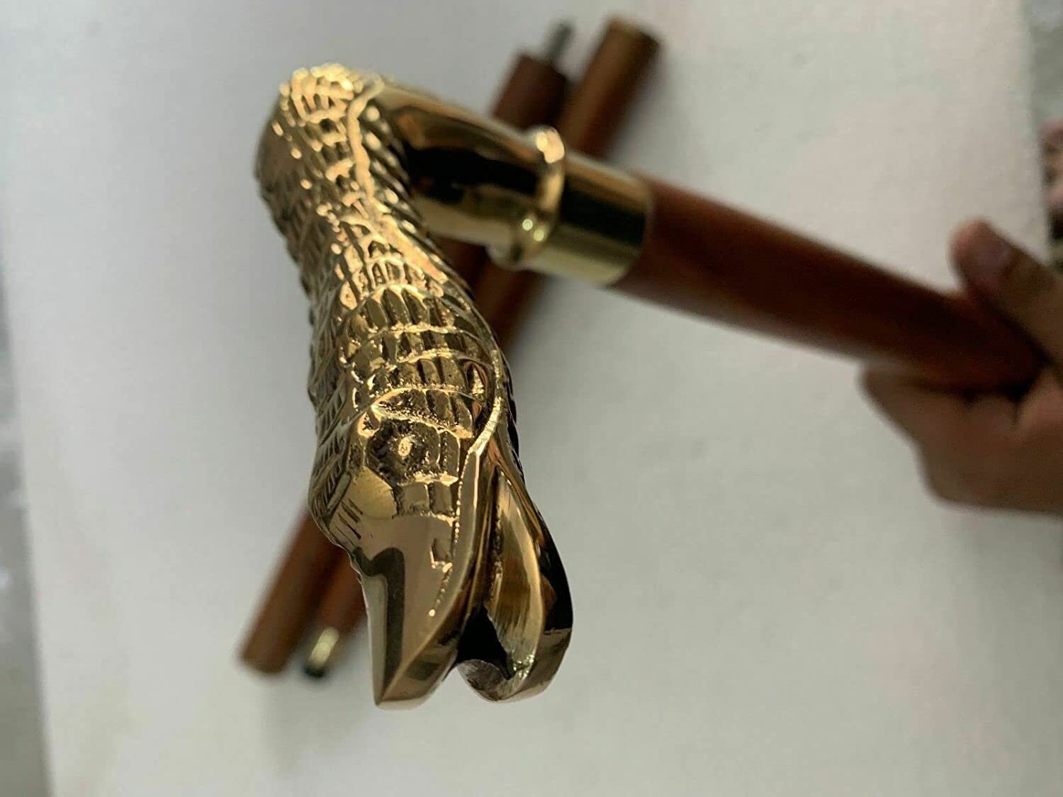 Brass Snake Head Handle Classic Style Wooden Walking Stick/ - Etsy