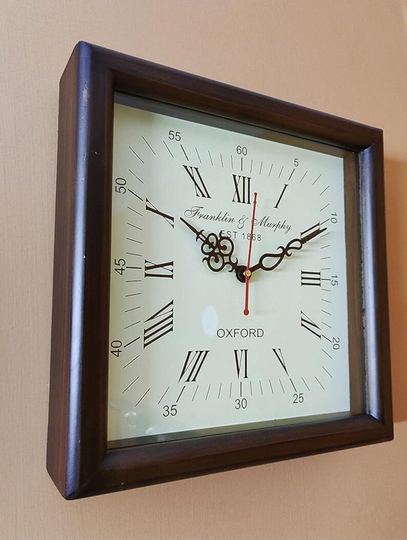 Wooden Square Wall Clock/handmade 12 Inch Size for Home Office ...