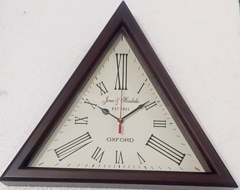 Triangle Wall Clock - Etsy