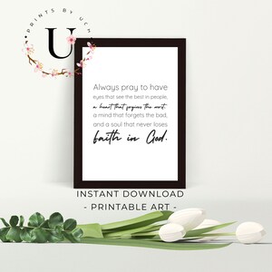 Always Pray, Bible Verse Printable Wall Art, Affirmation Cards, Quotes ...