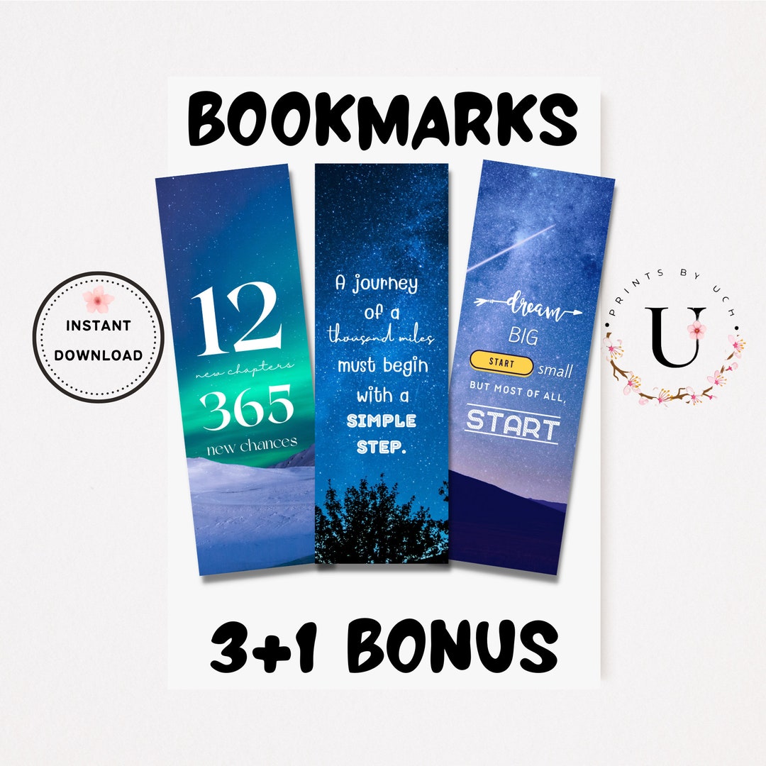 Set of 4 Printable Bookmarks, Goals Year, Quotes About Life, Vision ...