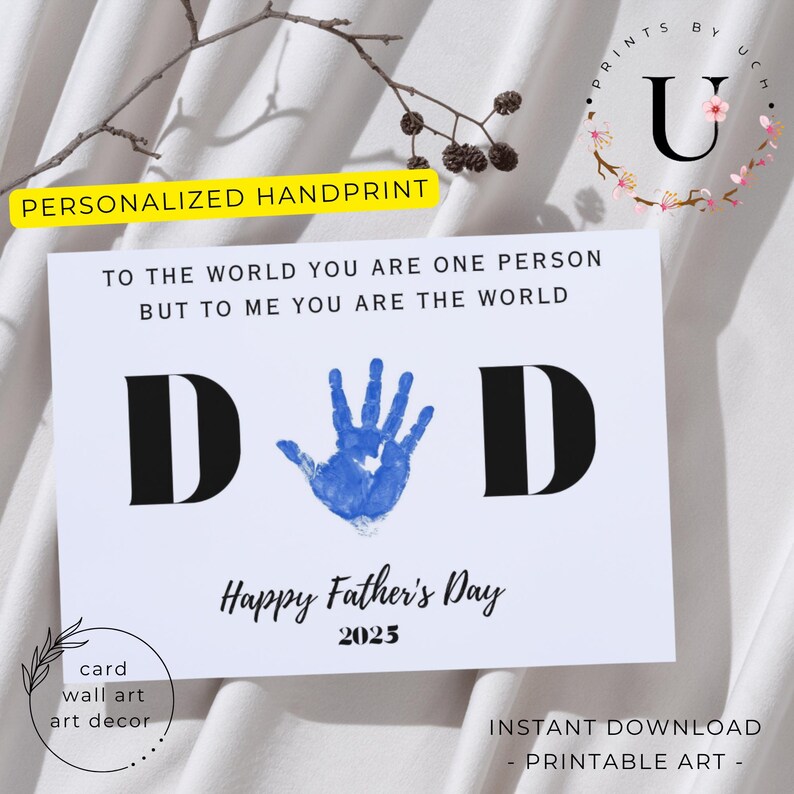 Father's Day Handprint Art: Multicultural Keepsake Gift (digital ...