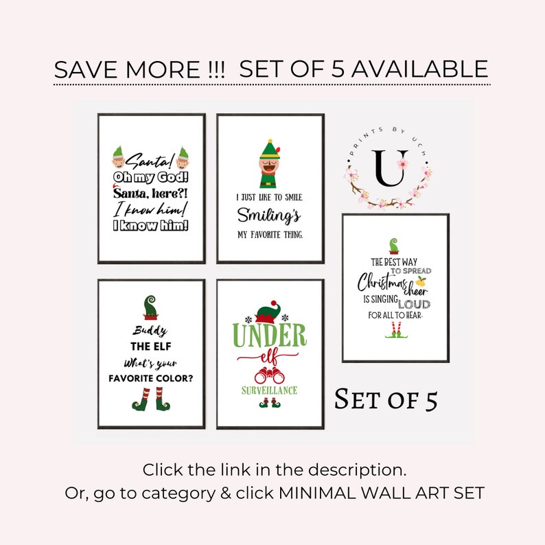 Buddy the Elf, Santa Here, Christmas Printables, Printable Wall Art ...