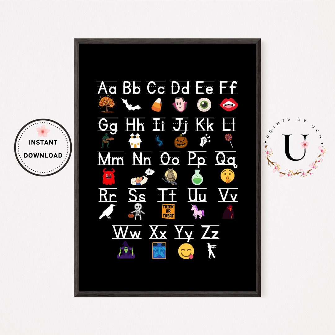 ABC Halloween Printable Decor, Halloween Card Printables,popular Right ...