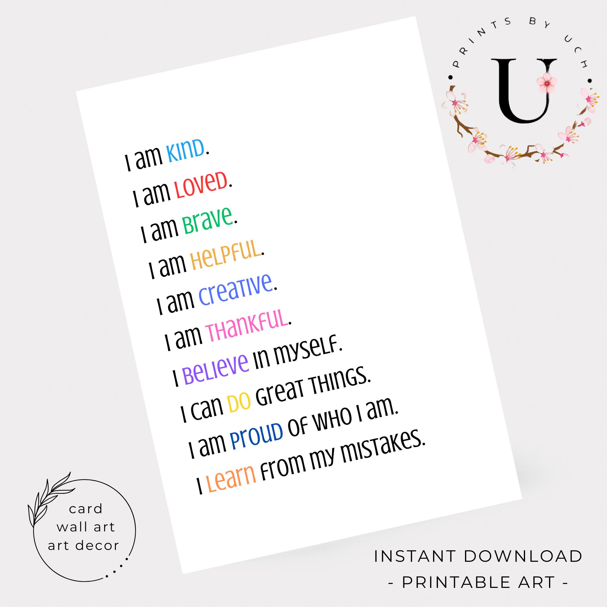 Affirmation Cards Printable, Growth Mindset Poster, Classroom Decor ...