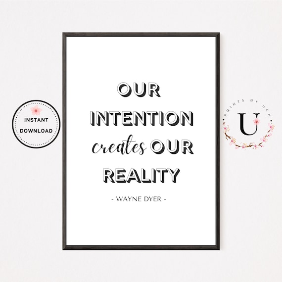 Intention Wayne Dyer Affirmation Cards Printable Wall Art - Etsy