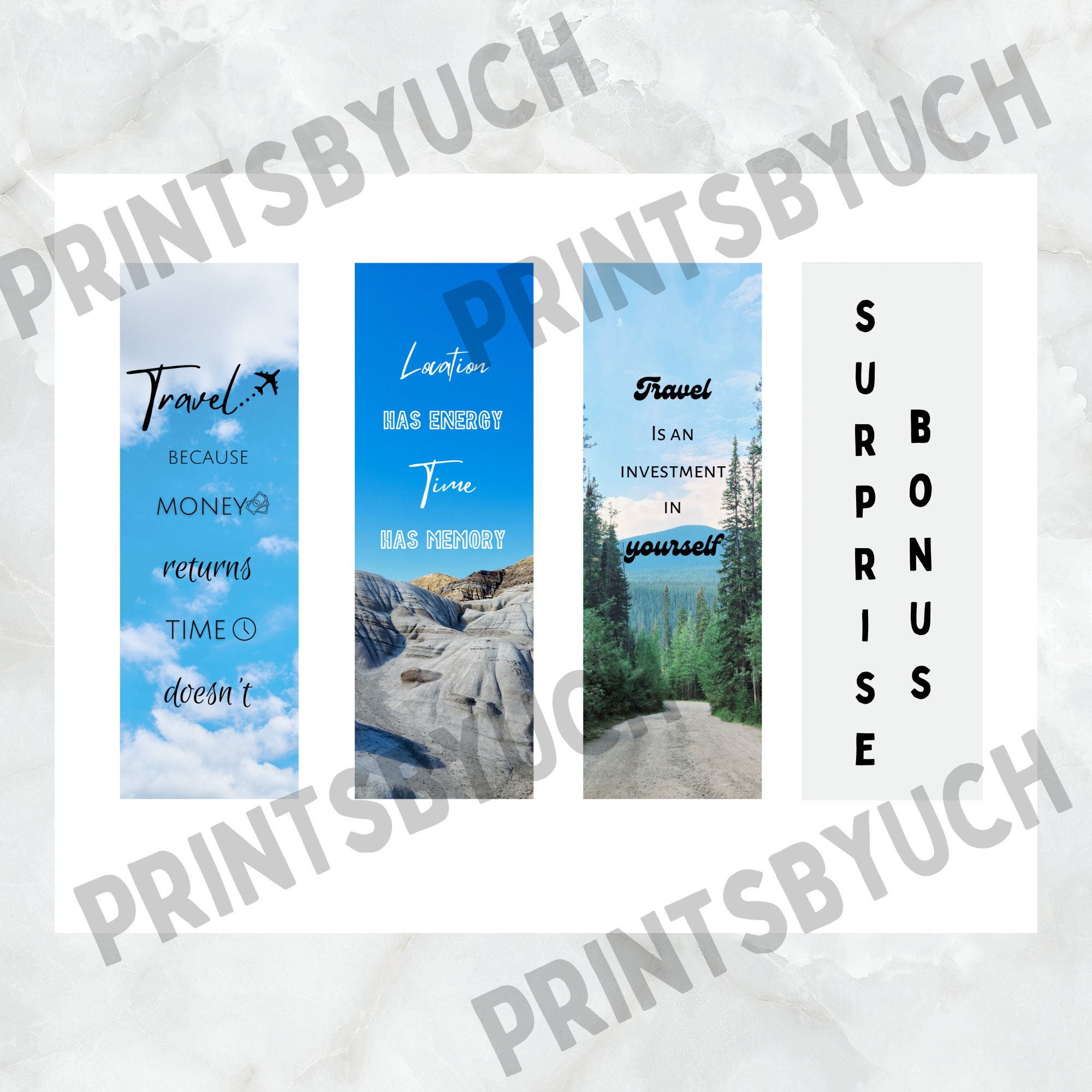 Set of 4 Printable Bookmarks, Travel Quotes, Quotes About Life ...