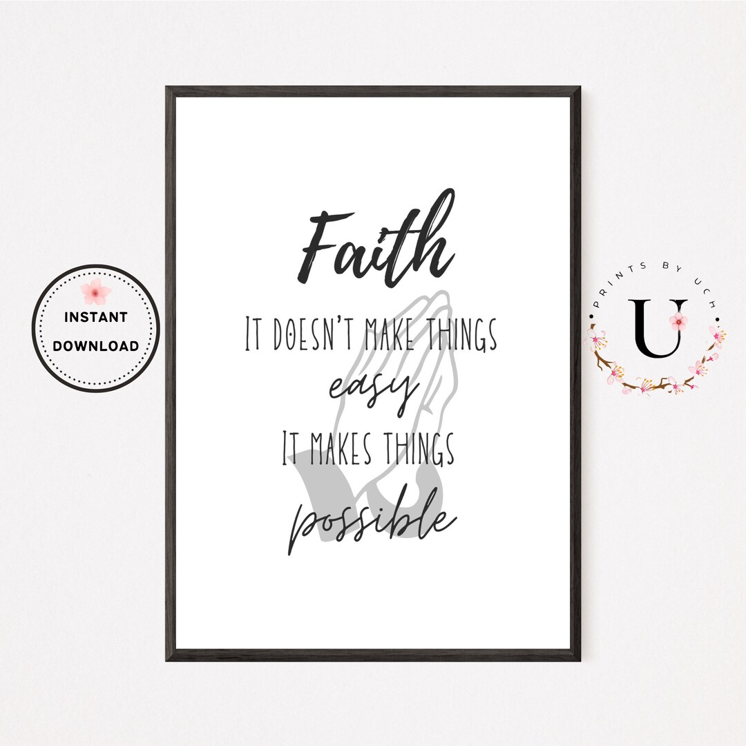 Faith Bible Verse Quotes, Religious Printable Wall Art, Affirmation ...