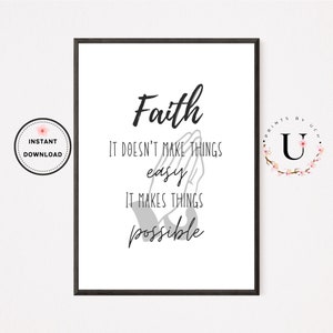 Faith Bible Verse Quotes, Religious Printable Wall Art, Affirmation ...