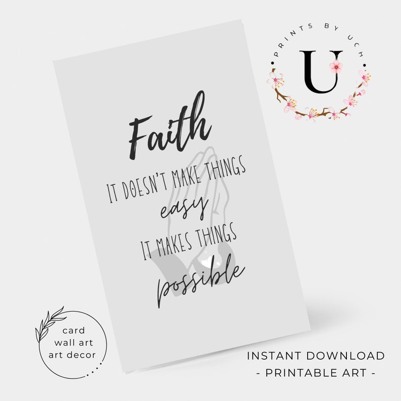 Faith Bible Verse Quotes, Religious Printable Wall Art, Affirmation ...