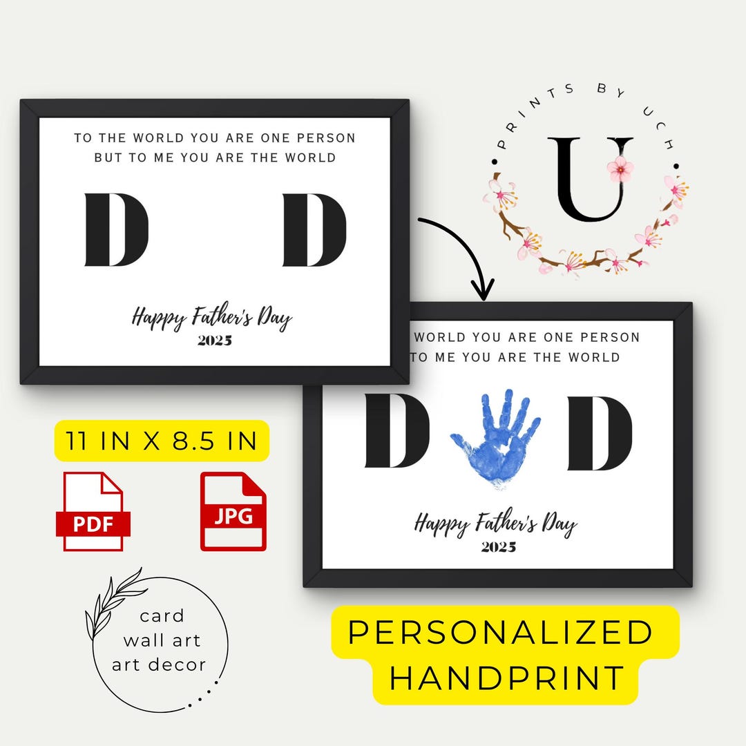 Father's Day Handprint Art: Multicultural Keepsake Gift (digital ...