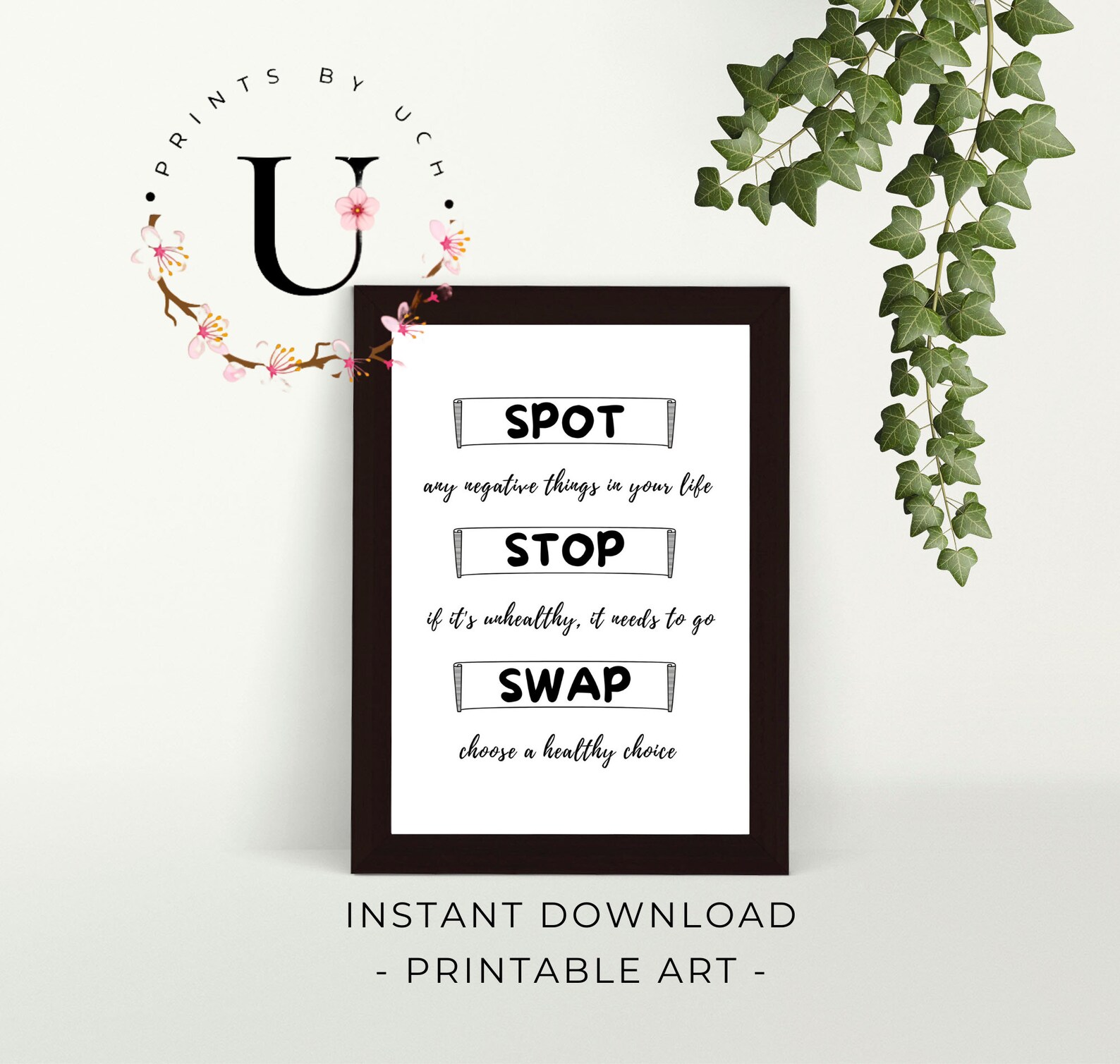 Spot, Stop, Swap by Jay Shetty, Vision Board Printables, Printable Wall ...