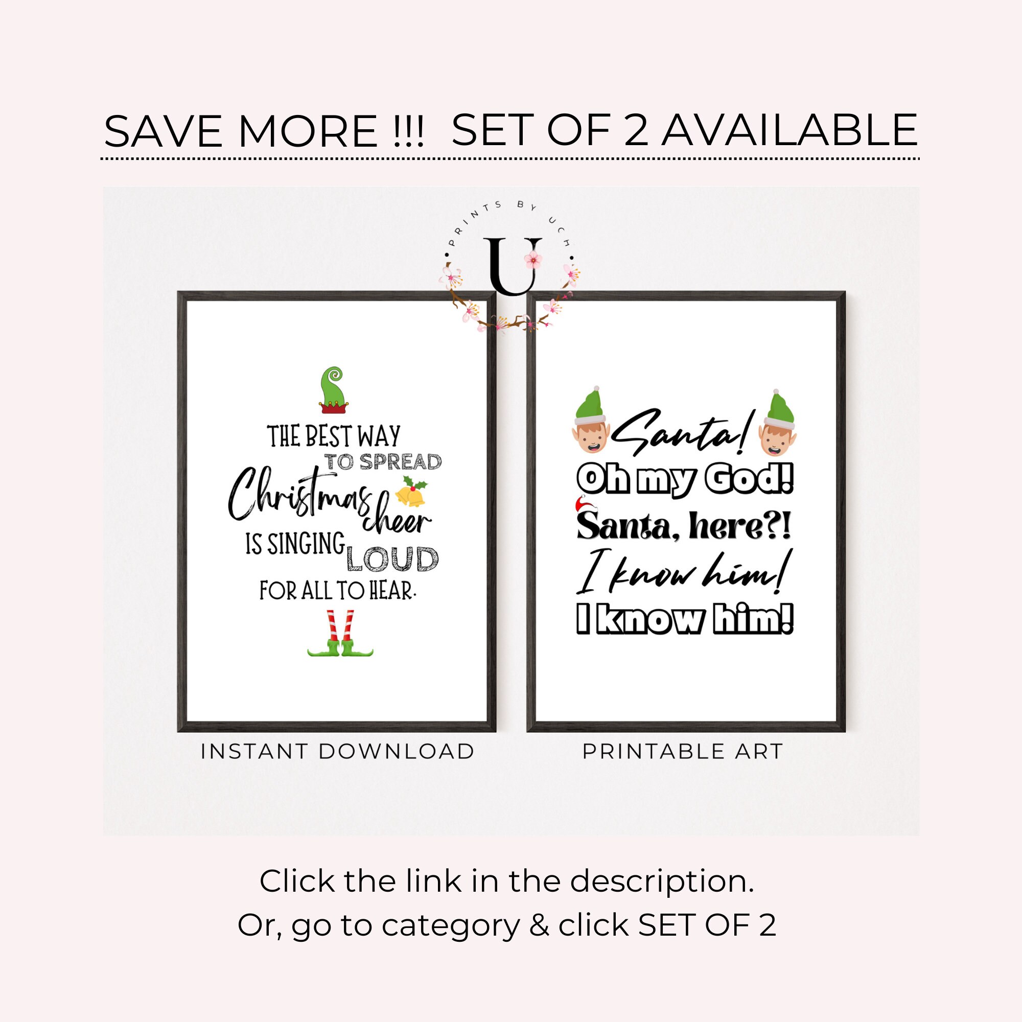 Elf the Buddy, Christmas Printables, Printable Wall Art, Holiday Decor ...