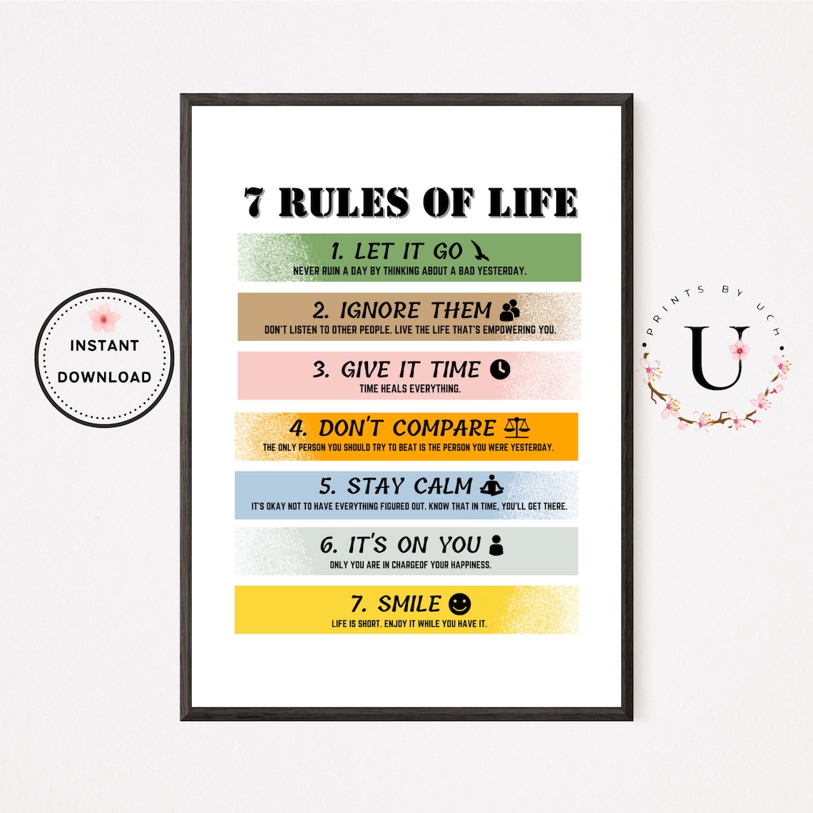 Quotes About Life, 7 Rules of Life Poster, Popular Printables ...