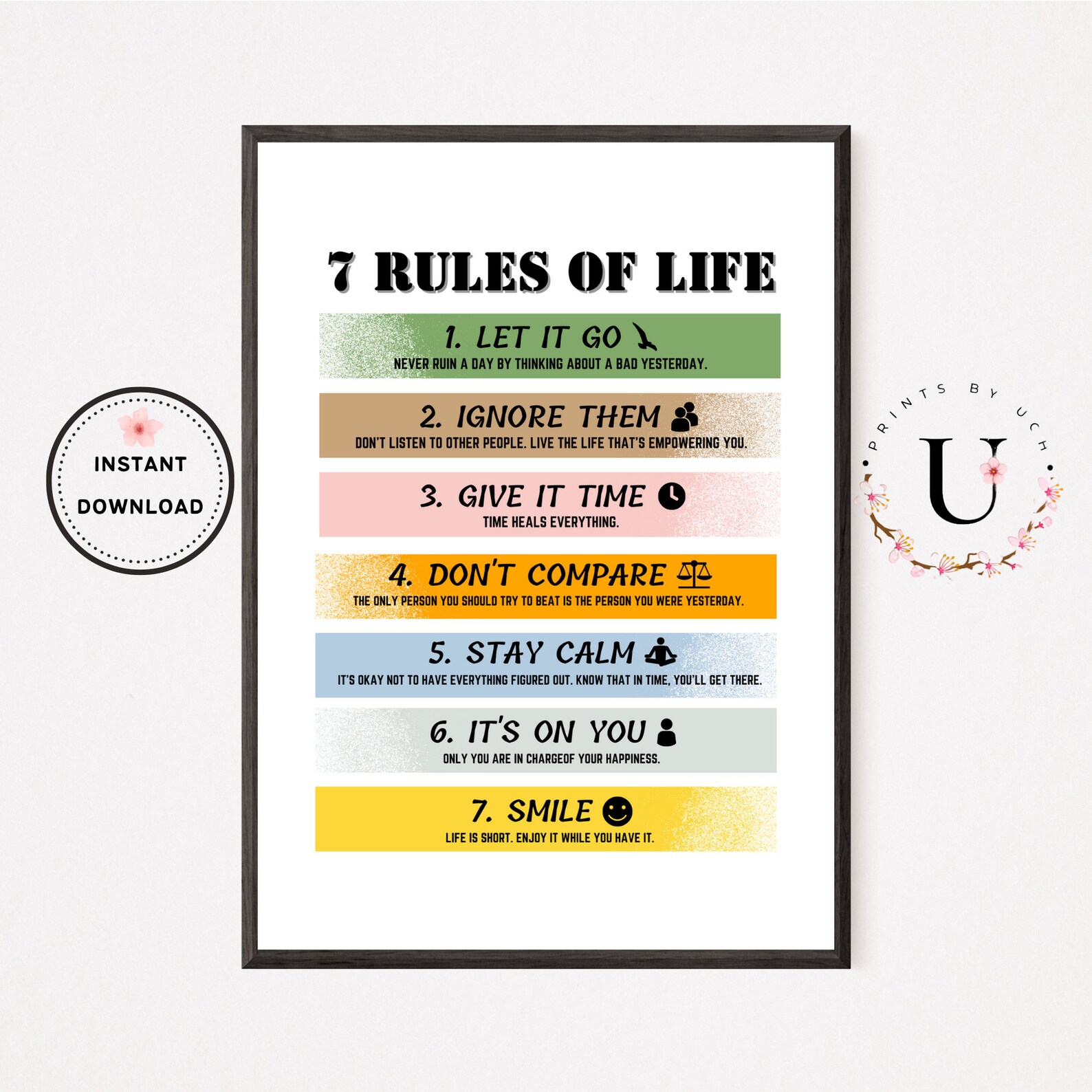 Quotes About Life, 7 Rules of Life Poster, Popular Printables ...