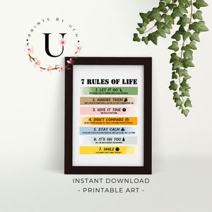 Quotes About Life, 7 Rules of Life Poster, Popular Printables ...