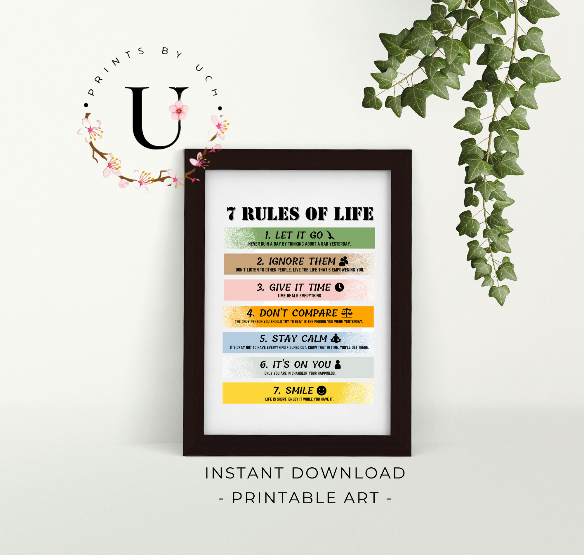 Quotes About Life, 7 Rules of Life Poster, Popular Printables ...